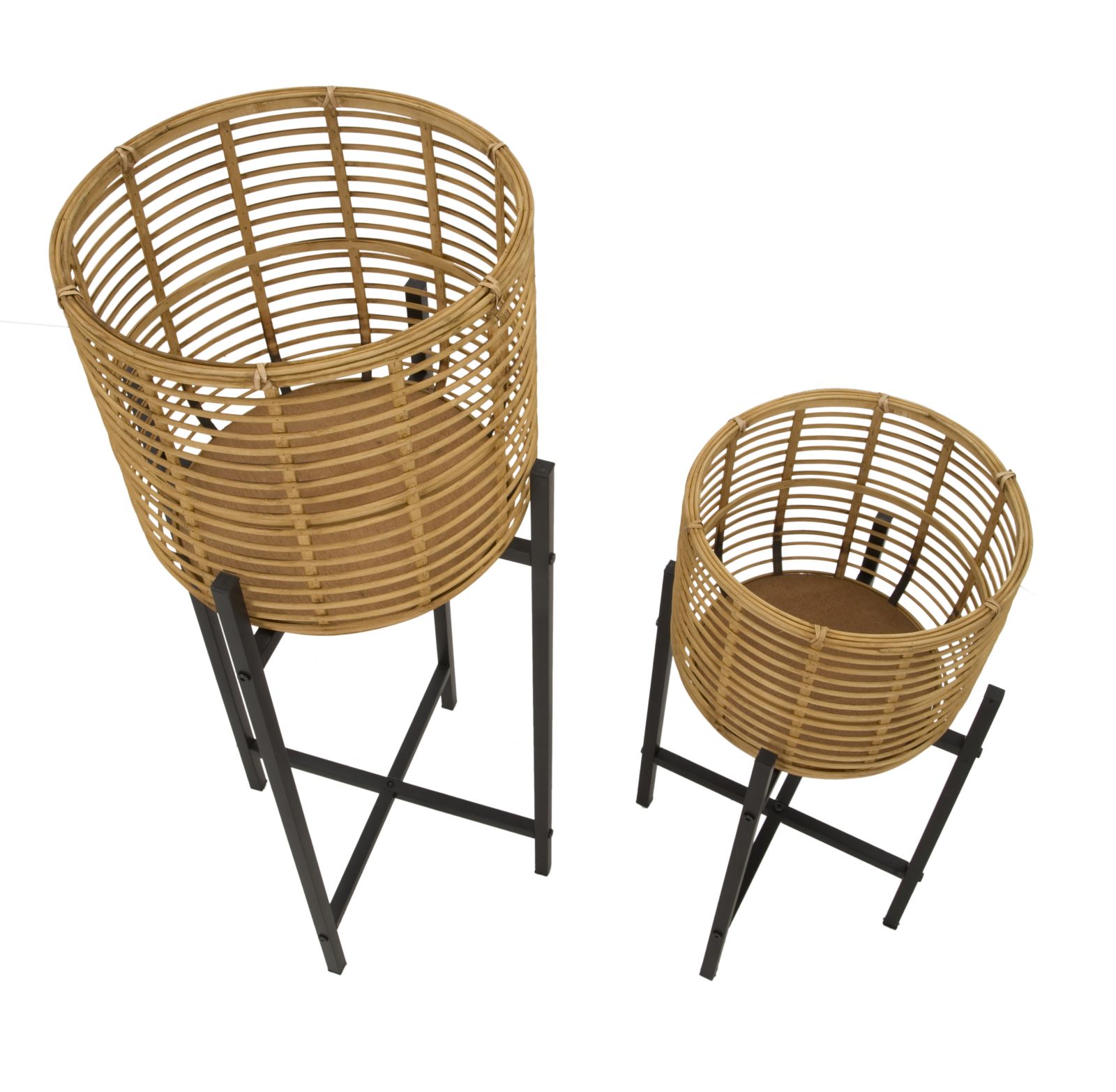 PORTA VASI RATTAN COPPIA