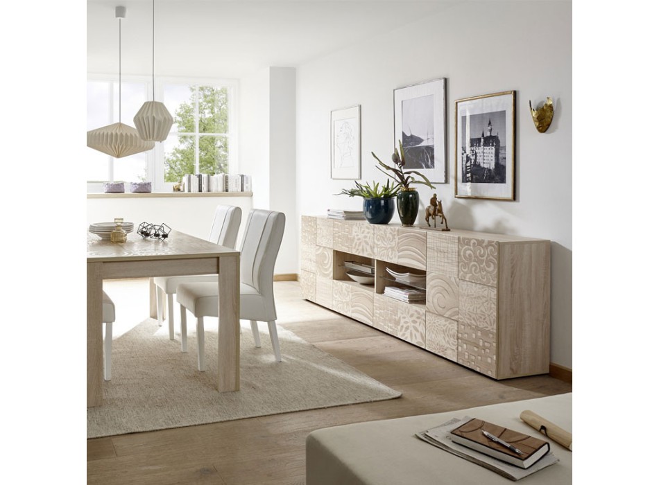 Madia 2 ante 4 Cassetti MIRO colore rovere